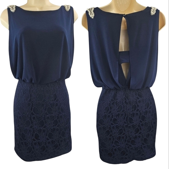 City Triangles | Dresses | City Triangles Blue Sheath Mini Dress Bateau ...